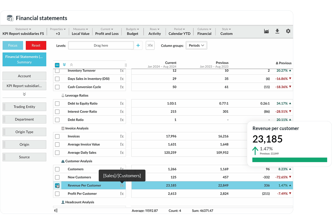Financial Analytics Software | Financial Statements Reporting Dashboard